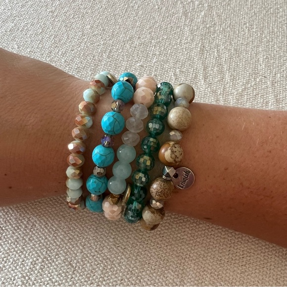 Erimish | Jewelry | Erimish Stack Blue And Natural Combo | Poshmark